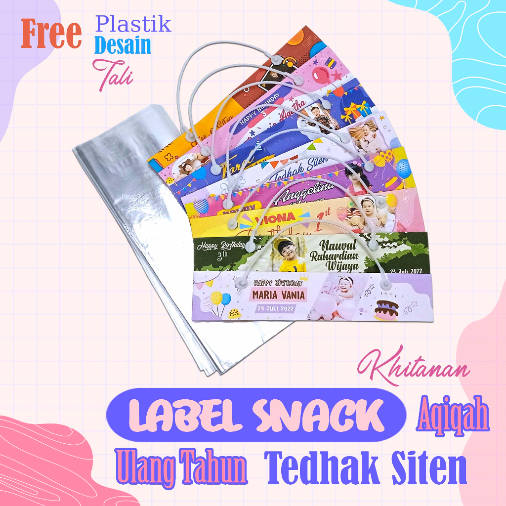 Jual TAS SNACK ULANG TAHUN/LABEL PLASTIK SNACK ULANG TAHUN/TEDHAK SITEN ...