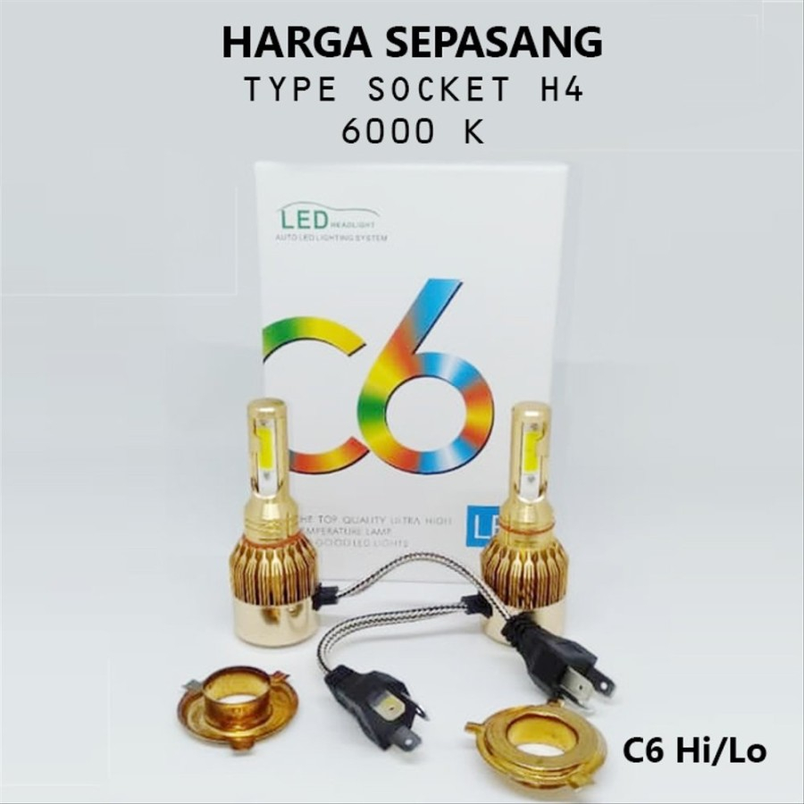 Jual LAMPU UTAMA DEPAN LED H4 C6 GOLD MOBIL AVANZA - XENIA - AGYA ...
