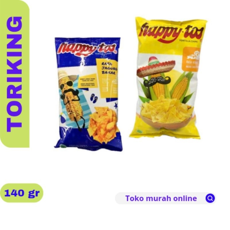 Jual HAPPY TOS TORTILLA CHIPS 140gk - KEJU / JAGUNG BAKAR | Shopee ...