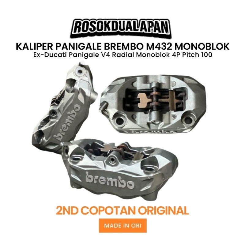 Jual Kaliper Depan Kanan Kiri Copotan Ducati Brembo M432 Monoblok 4P Pitch 100 Second Original ...