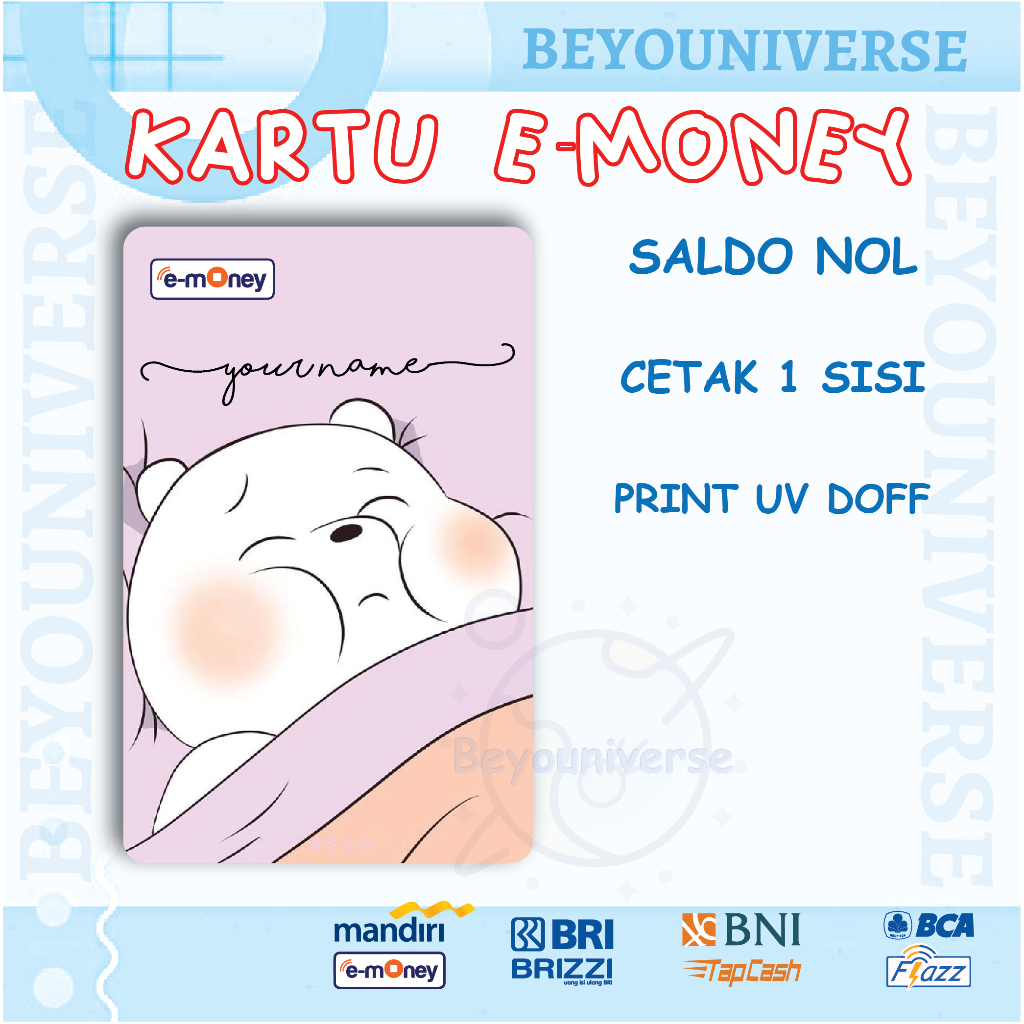 Jual Emoney Flazz Etoll We Bare Bears WBB Cute Beruang Lucu Panda Ice ...