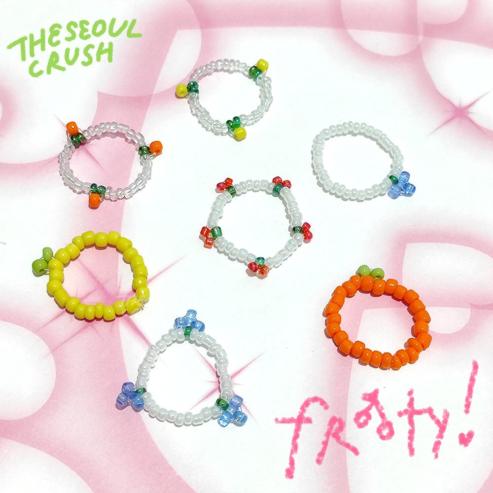Jual fruity ring beads — cincin manik buah — ring lucu murah korea ...