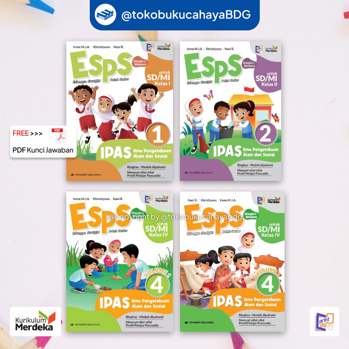 Jual BUKU ESPS IPAS KELAS 1 2 3 4 5 6 vol 1, 2 SD KURIKULUM MERDEKA ERLANGGA - ILMU PENGETAHUAN ...