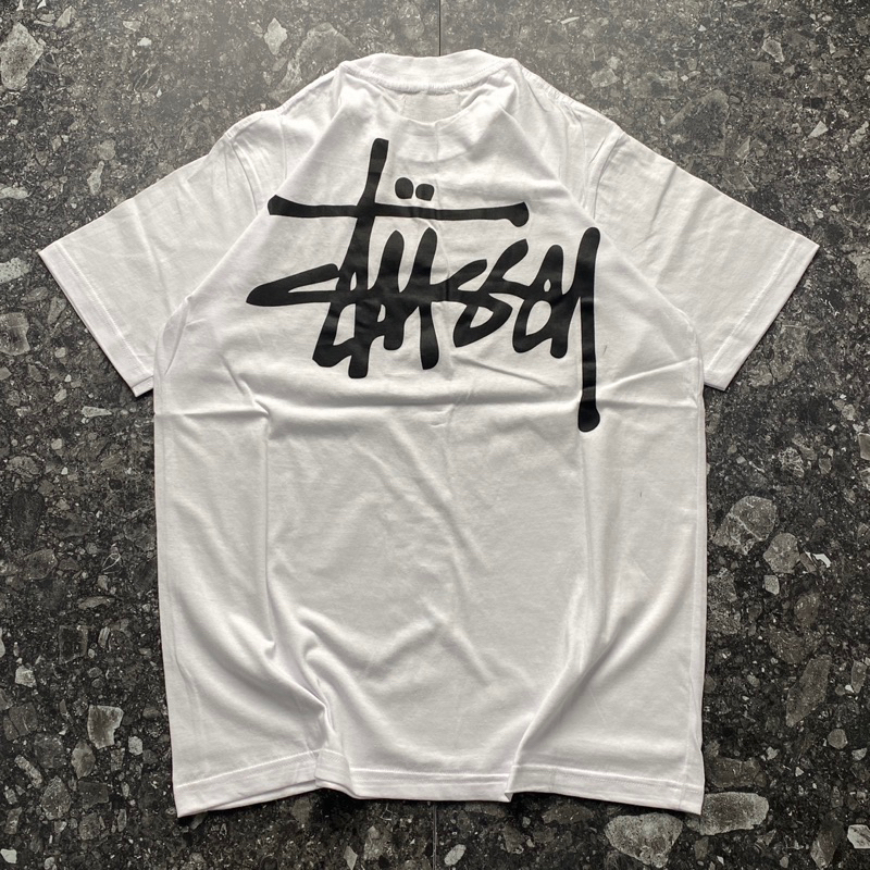 Jual KAOS STUSSY - FONT BASIC PUTIH FULLTAG MIRROR 1:1 ORIGINAL PREMIUM ...