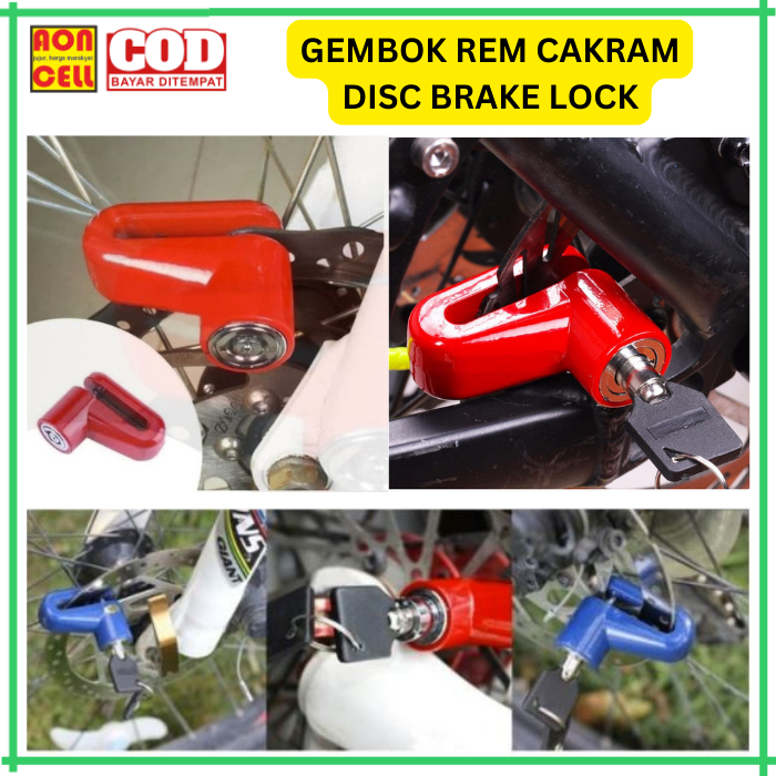 Jual Kunci Gembok Rem Cakram Sepeda Motor Universal Besi Anti Air Kuat ...