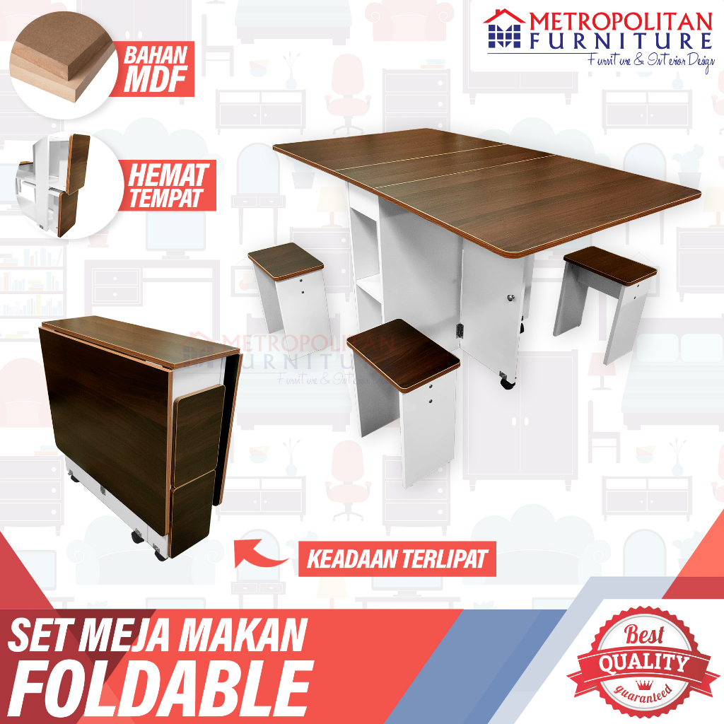 Jual Meja Makan Lipat Folding Table Minimalis Multifungsi Portable | Shopee Indonesia