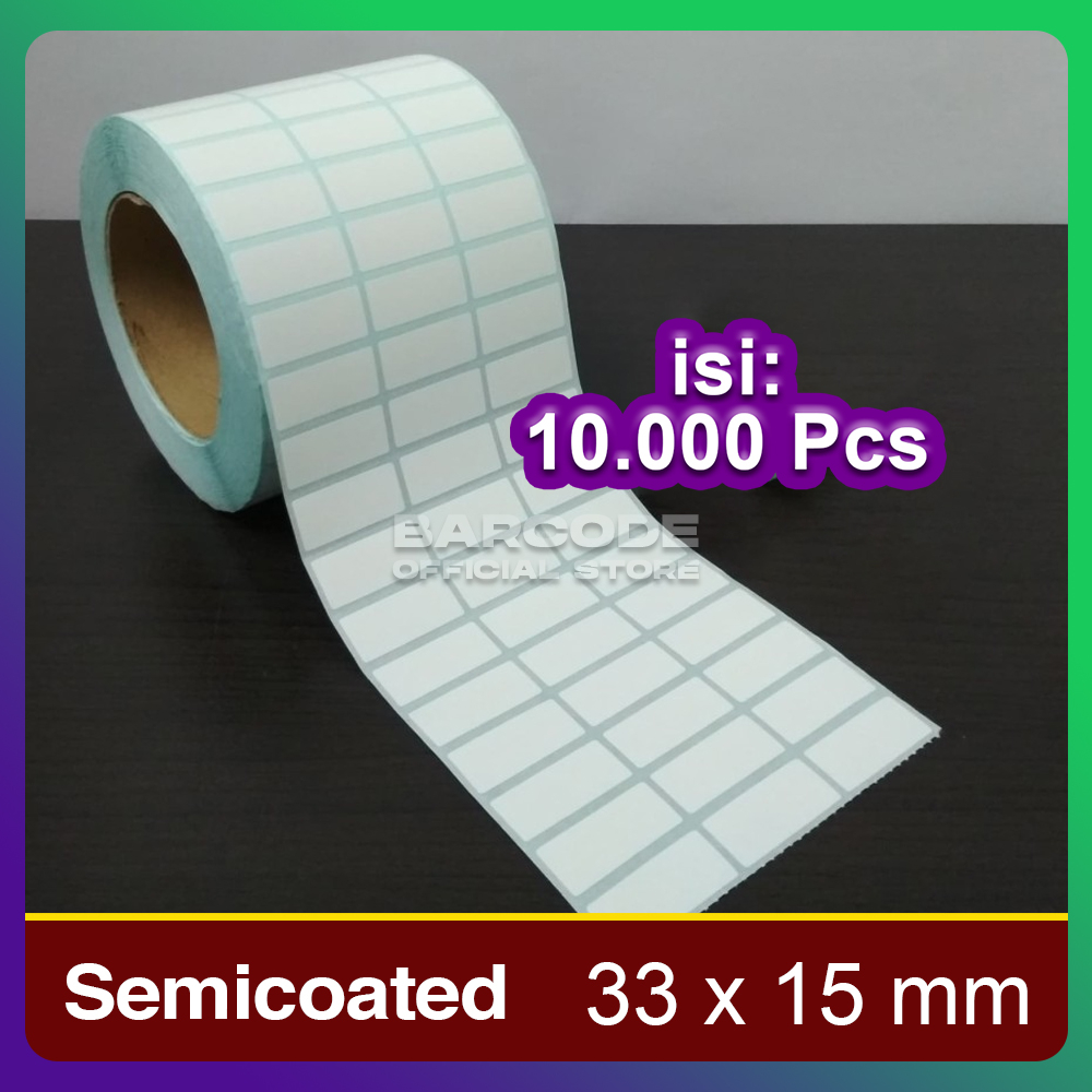 Jual Label Barcode 33x15mm / 33x15 / 33 x 15 mm Semicoated Core Besar ...