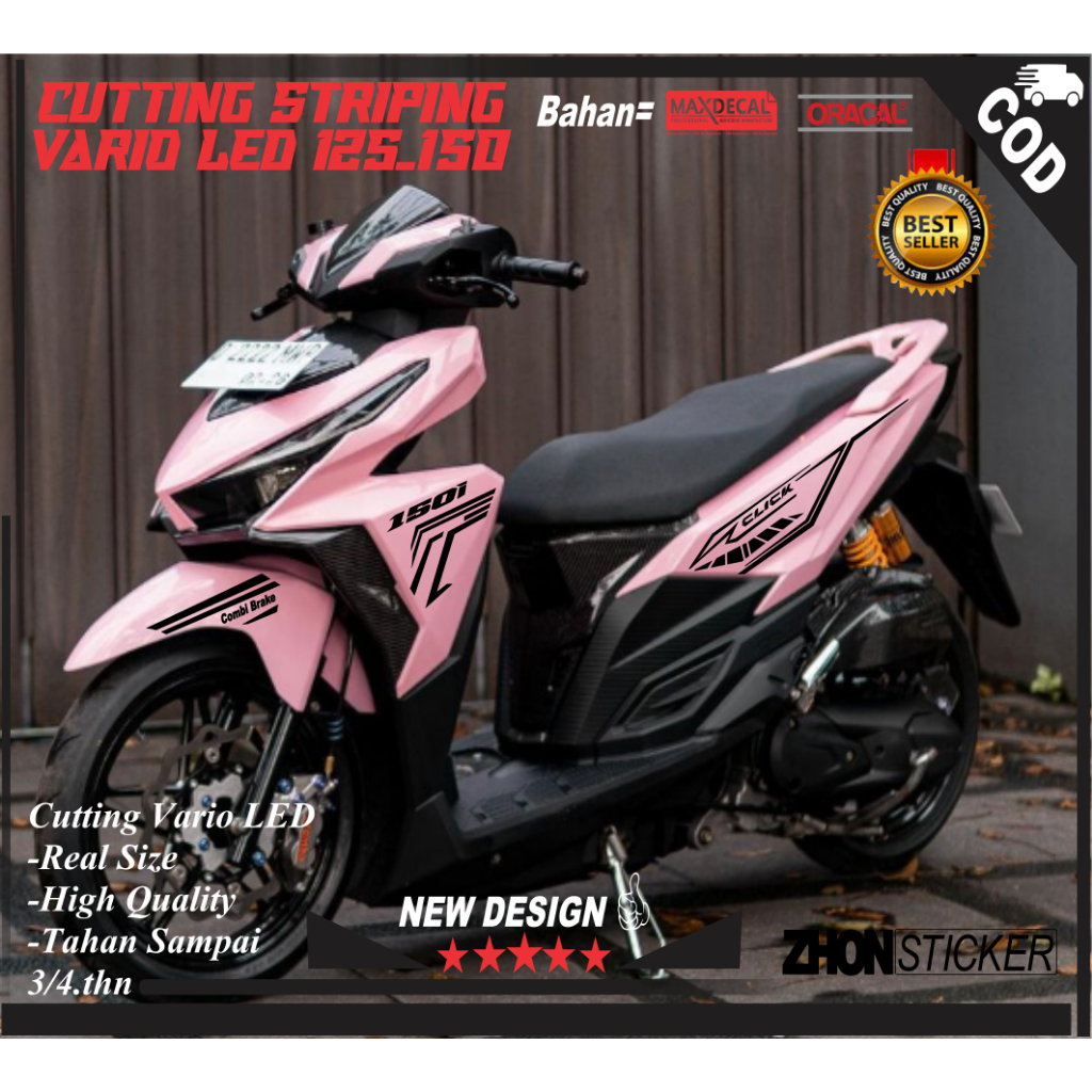 Jual STRIPING CUTTING HONDA VARIO LED 125-150 VARIASI STICKER PLAT BODI CUTTING TIMBUL ...
