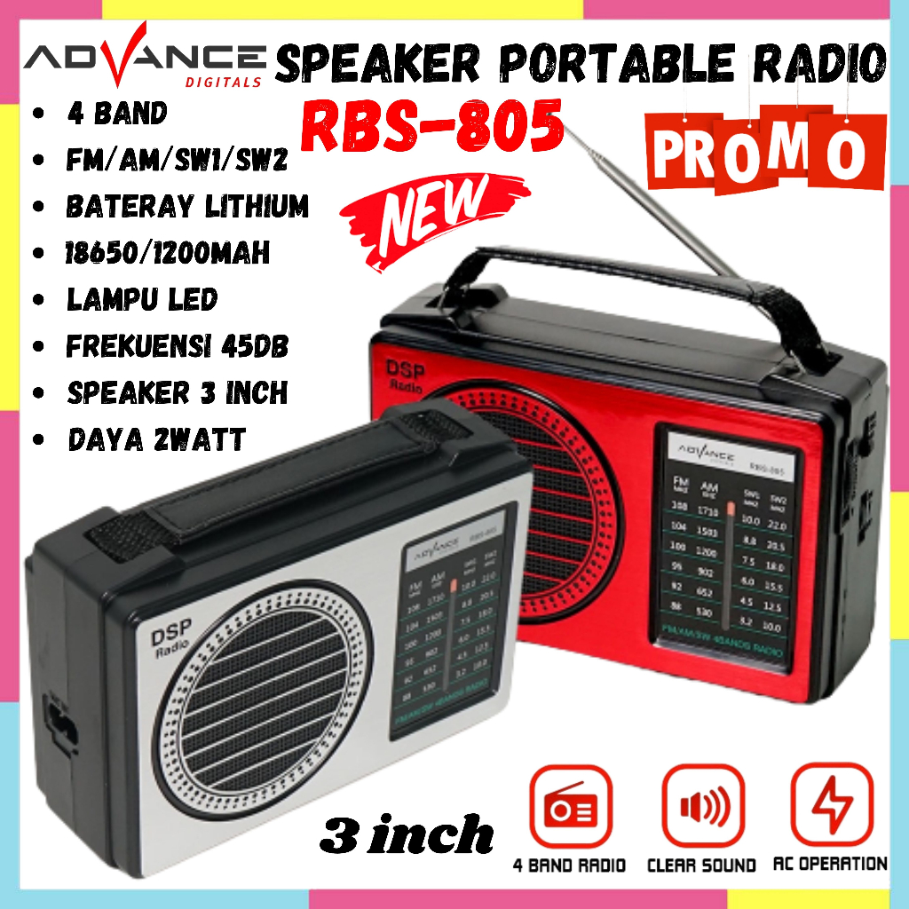 Jual Speaker Radio Portable Multifungsi Multi Band Advance RBS 805 - AM ...
