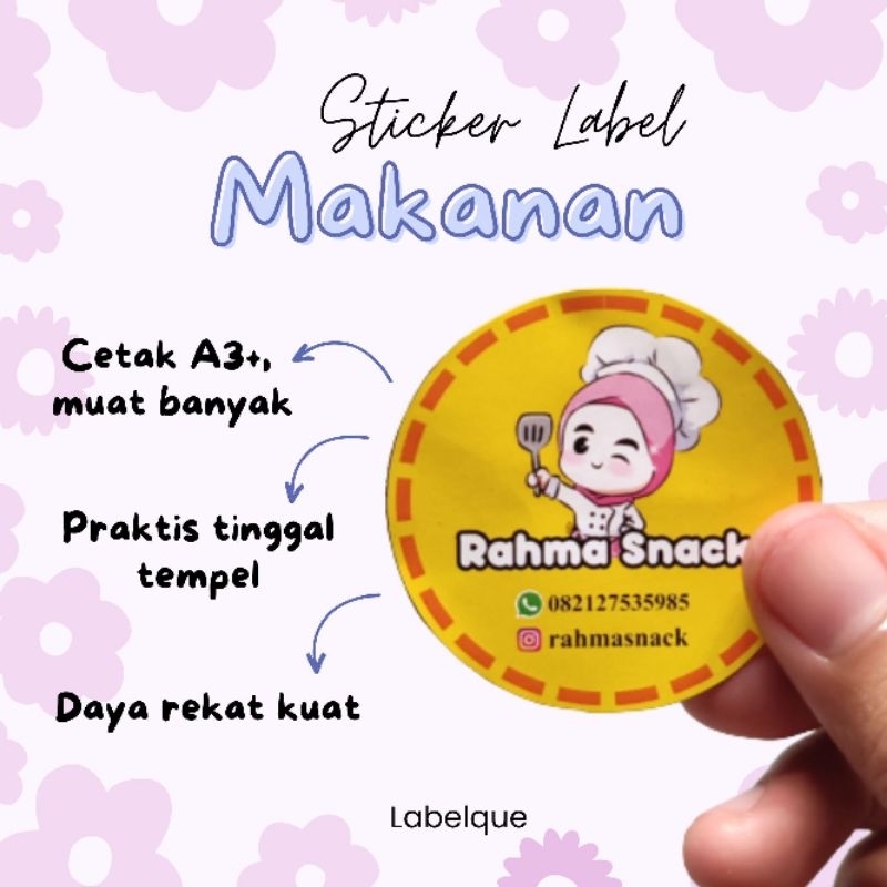 Jual [HARGA PERLEMBAR A3+] Cetak Sticker Label Makanan Ringan Pedas ...