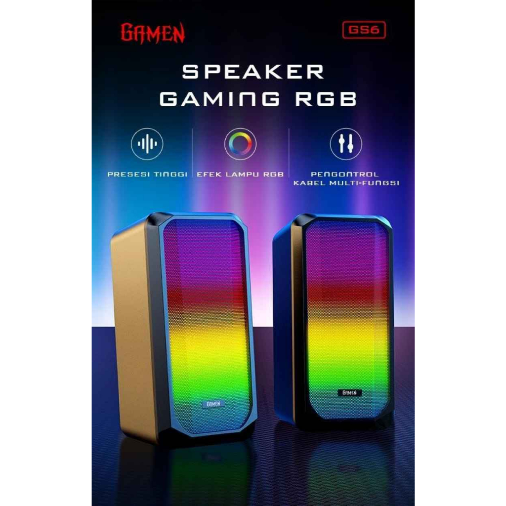 Jual Speaker Gaming Gamen GS6 Multimedia Speaker With Rgb Rhythm Lights ...