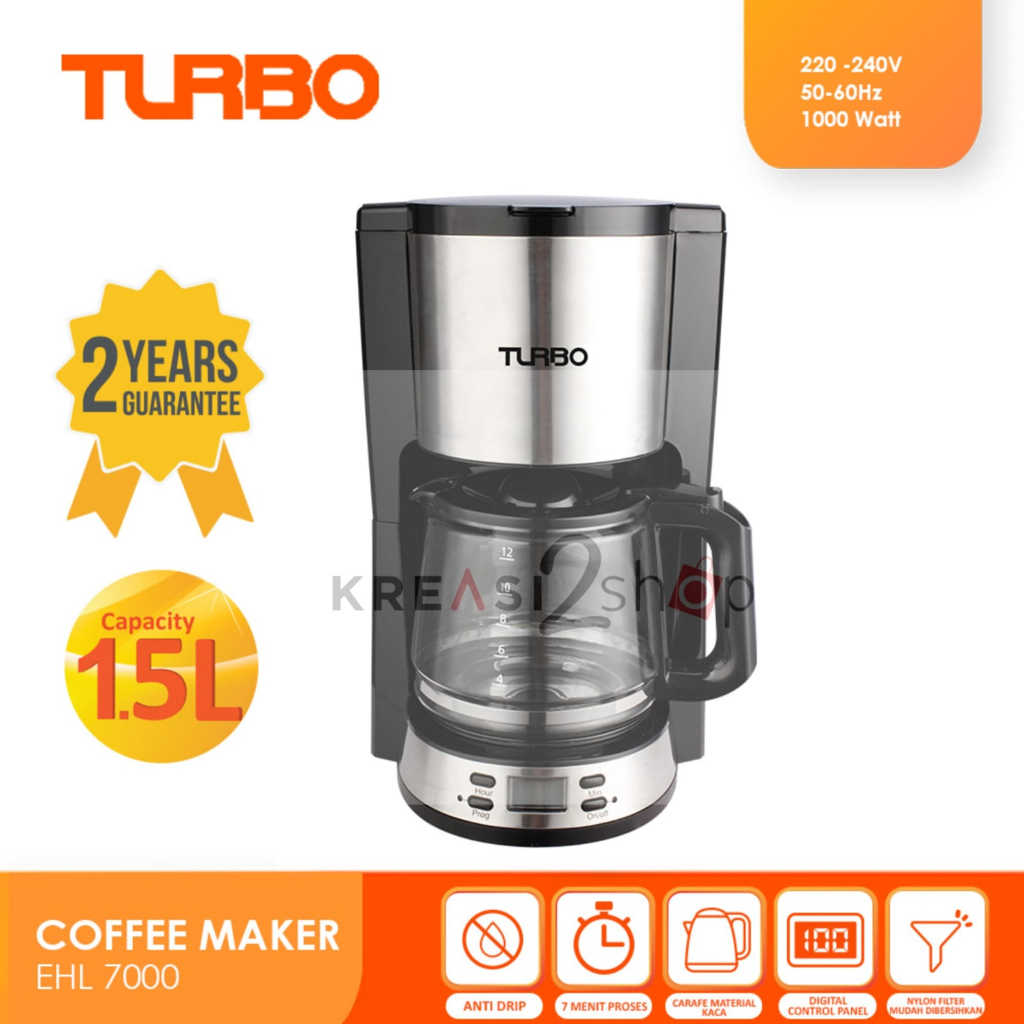 Jual Turbo Drip Coffee Maker EHL7000 Mesin Pembuat Kopi 1,5 Liter ...