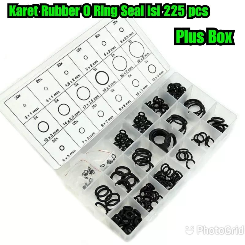 Jual Karet Rubber O Ring seal tightening 225 pcs plus box Karet Ganjel Karet O | Shopee Indonesia