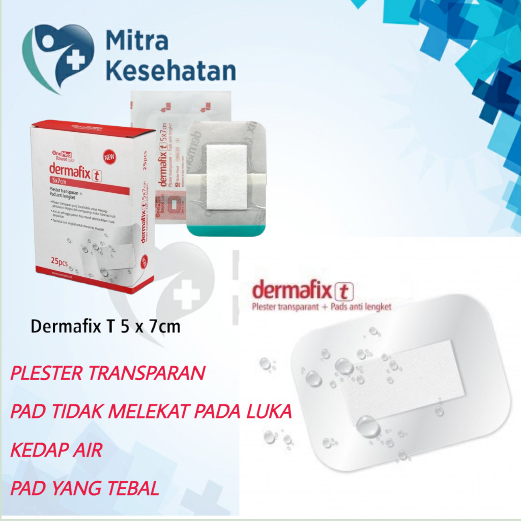 Jual Dermafix T 5x7 cm Plester Luka Transparan Anti Air 5x7cm Eceran ...