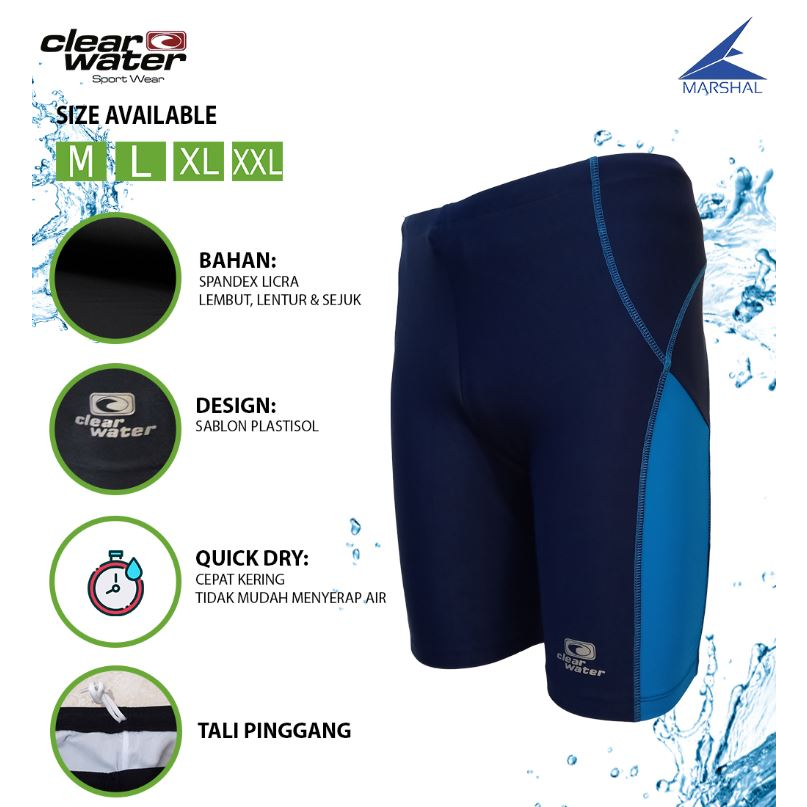 Jual Clear Water Celana Renang Pria Slim Fit Cepat Kering Quick Dry Premium Lycra MS008 | Shopee ...