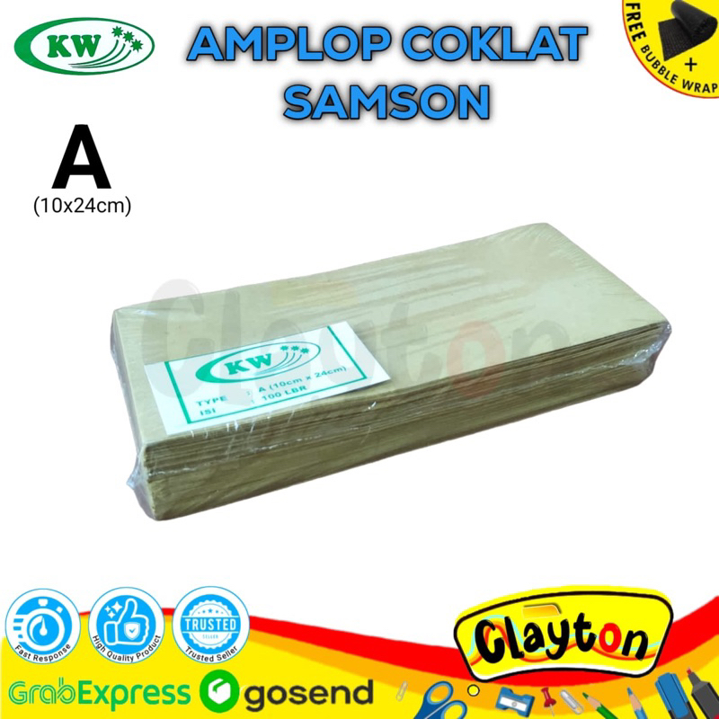 Jual Amplop Coklat Samson A Ukuran 10x24cm / Amplop Gaji (Pack ...