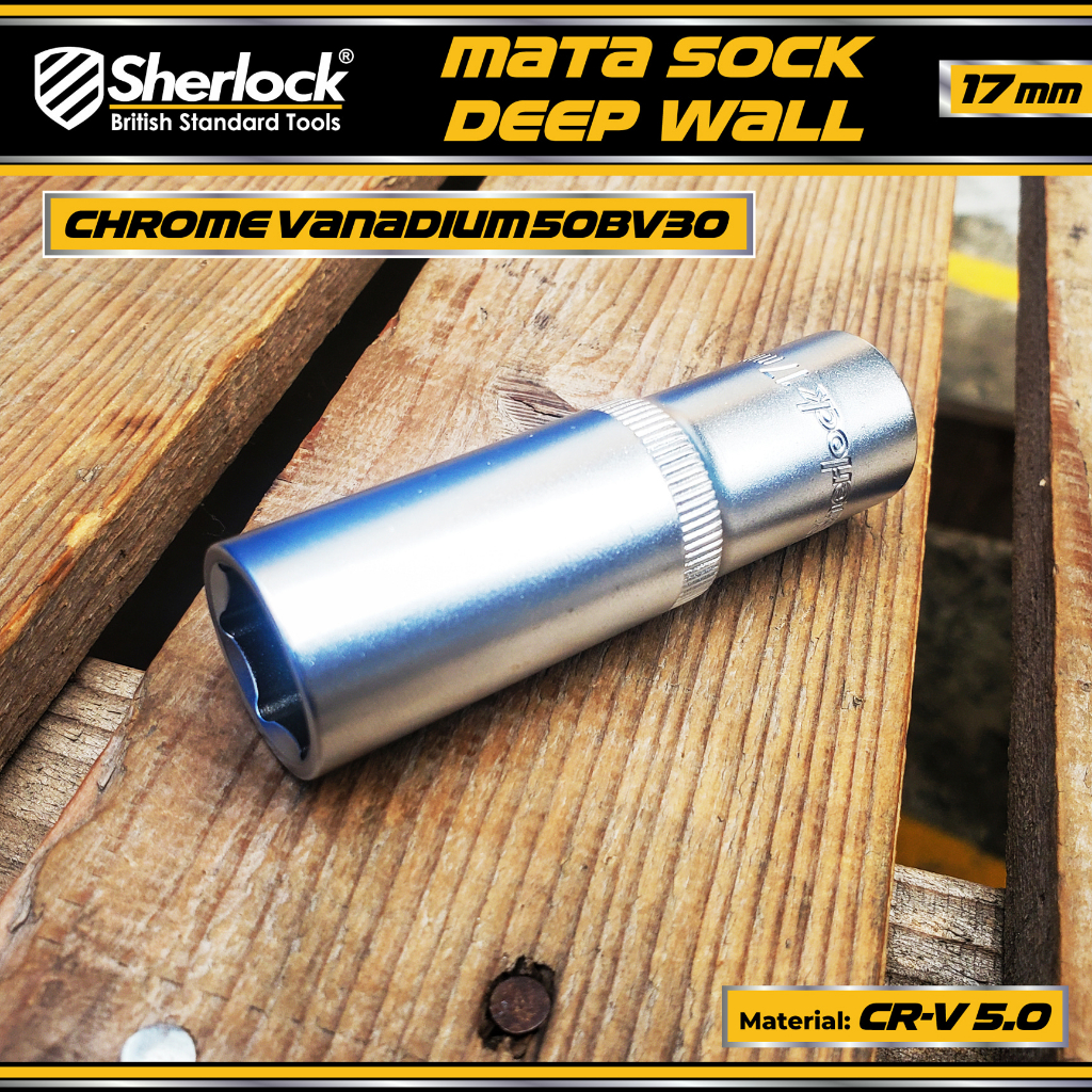 Jual Mata Sok Panjang 1/2" Drive 6 PT/ Deep Wall Socket Sherlock 17 mm ...