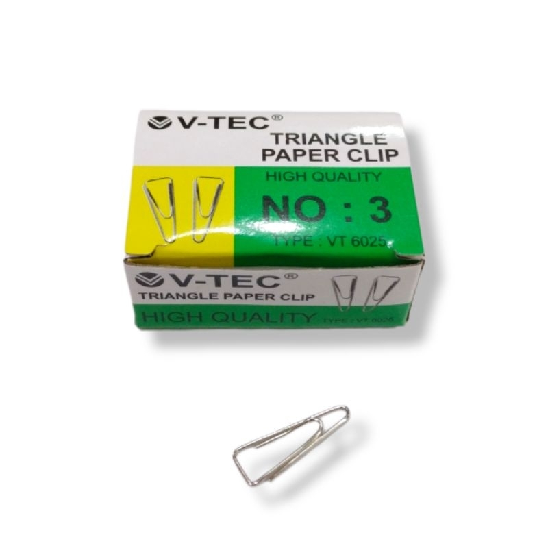 Jual Trigonal Clip Vtec Ukuran No. 3 / Klip Kertas | Shopee Indonesia