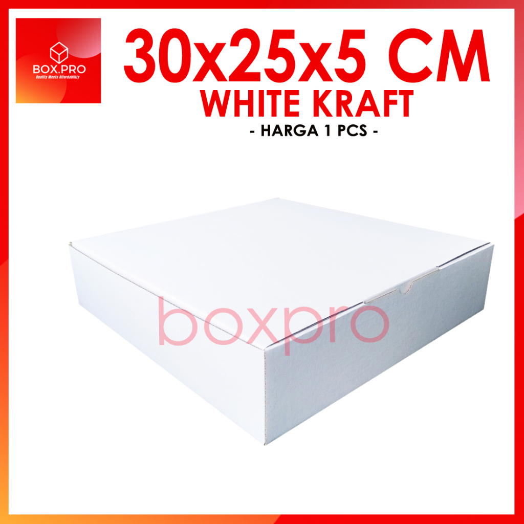 Jual Kardus PUTIH uk 30x25x5 cm (ECER) Die Cut Box Kotak Packing ...