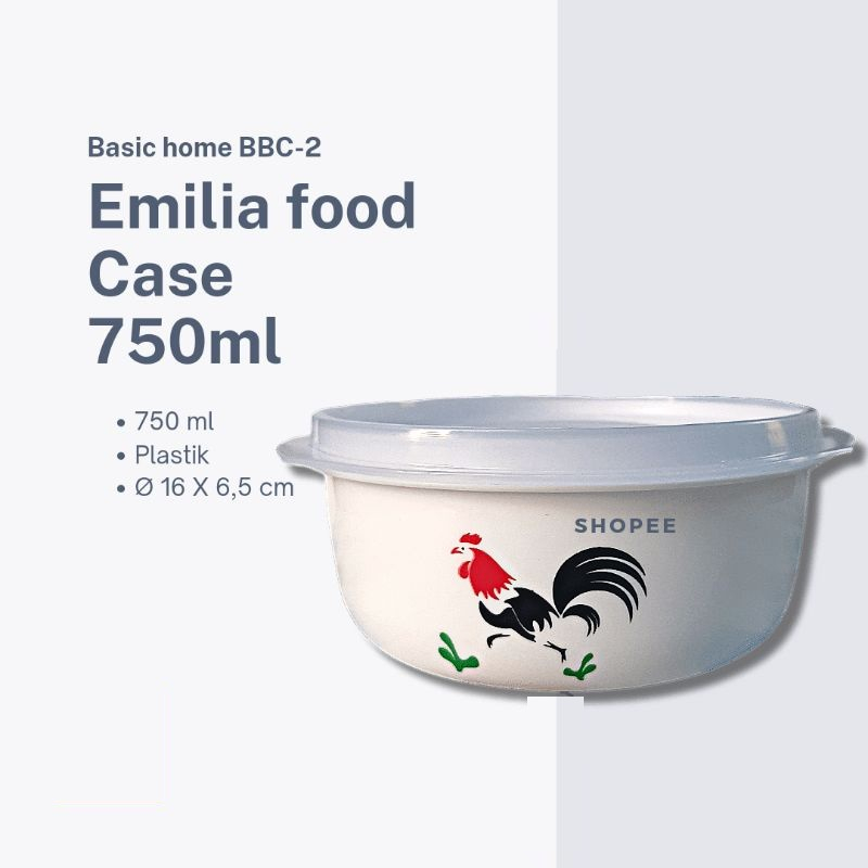 Jual BASIC HOME LION STAR BBC-2 EMILIA FOOD CASE 750 ML MANGKOK AYAM ...
