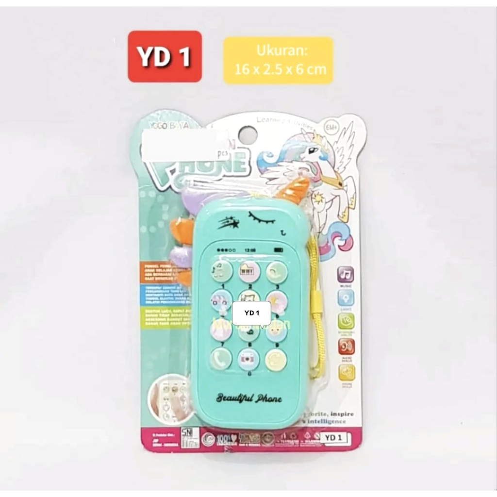 Jual Mainan Anak Bayi Unicorn Phone Handphone Suara Musik Edukasi Laki ...