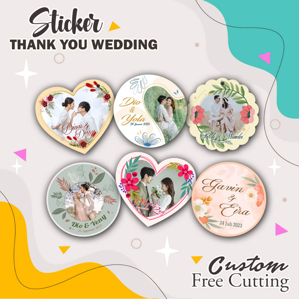 Jual STICKER THANK YOU WEDDING/UCAPAN TERIMA KASIH SOUVENIR/STICKER ...