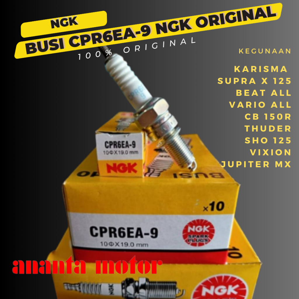 Jual NN ANANTA Busi NGK Stark Plug CPR6EA-9 BUSI KARISMA SUPRA 125 BLADE BEAT ALL VARIO ALL ...