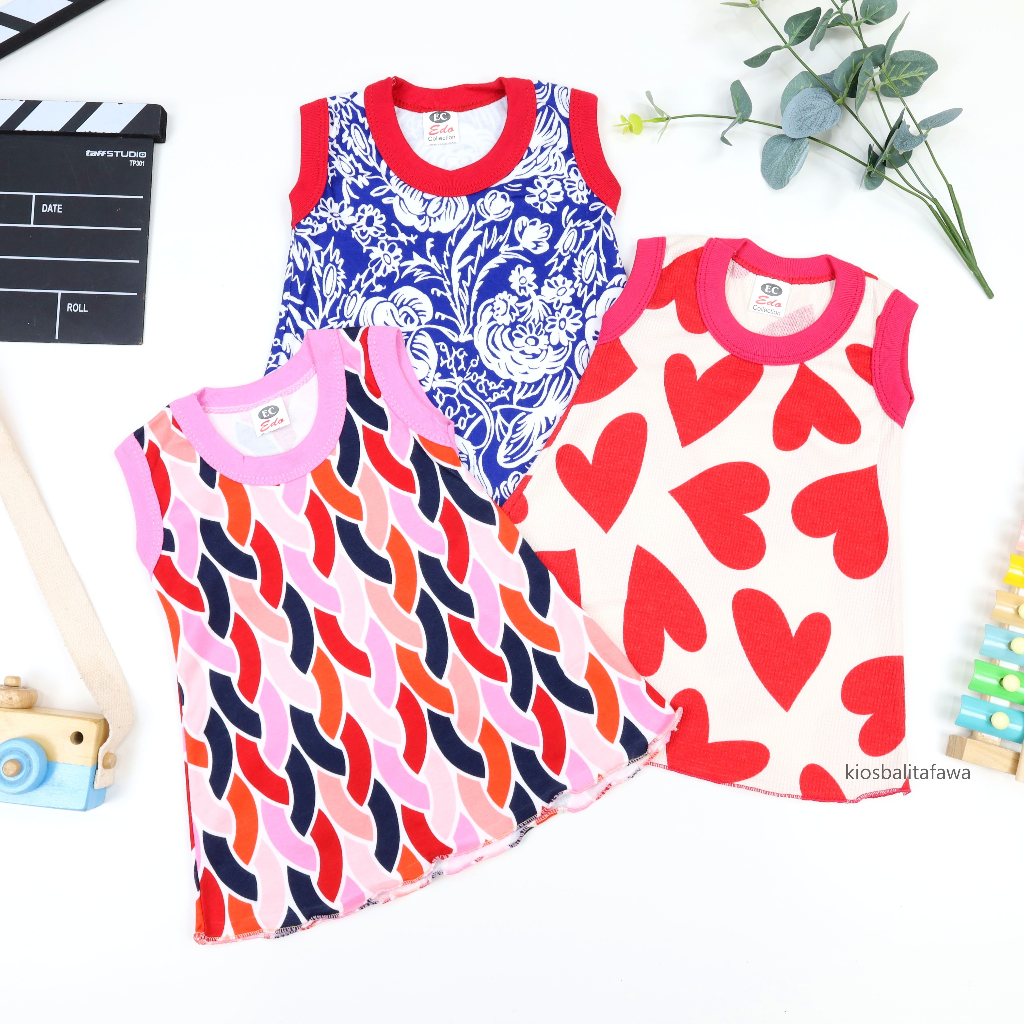 Jual (ISI 3 PC) Daster Yukensi Bayi uk 0-12 Bulan Dress Bayi Baju Kaos ...