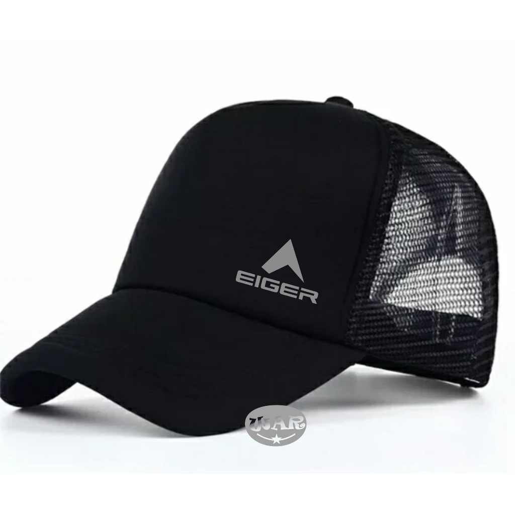 Jual Topi Truker Eiger Little Abu Premium warna Hitam | Shopee Indonesia