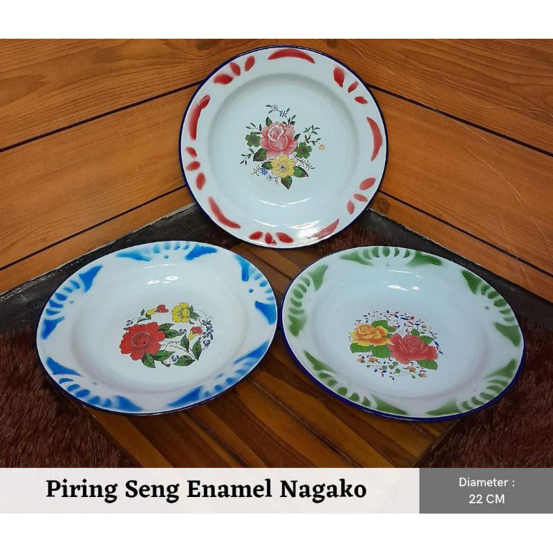Jual Piring Seng Enamel Jaduel 22cm (Nagako) | Shopee Indonesia