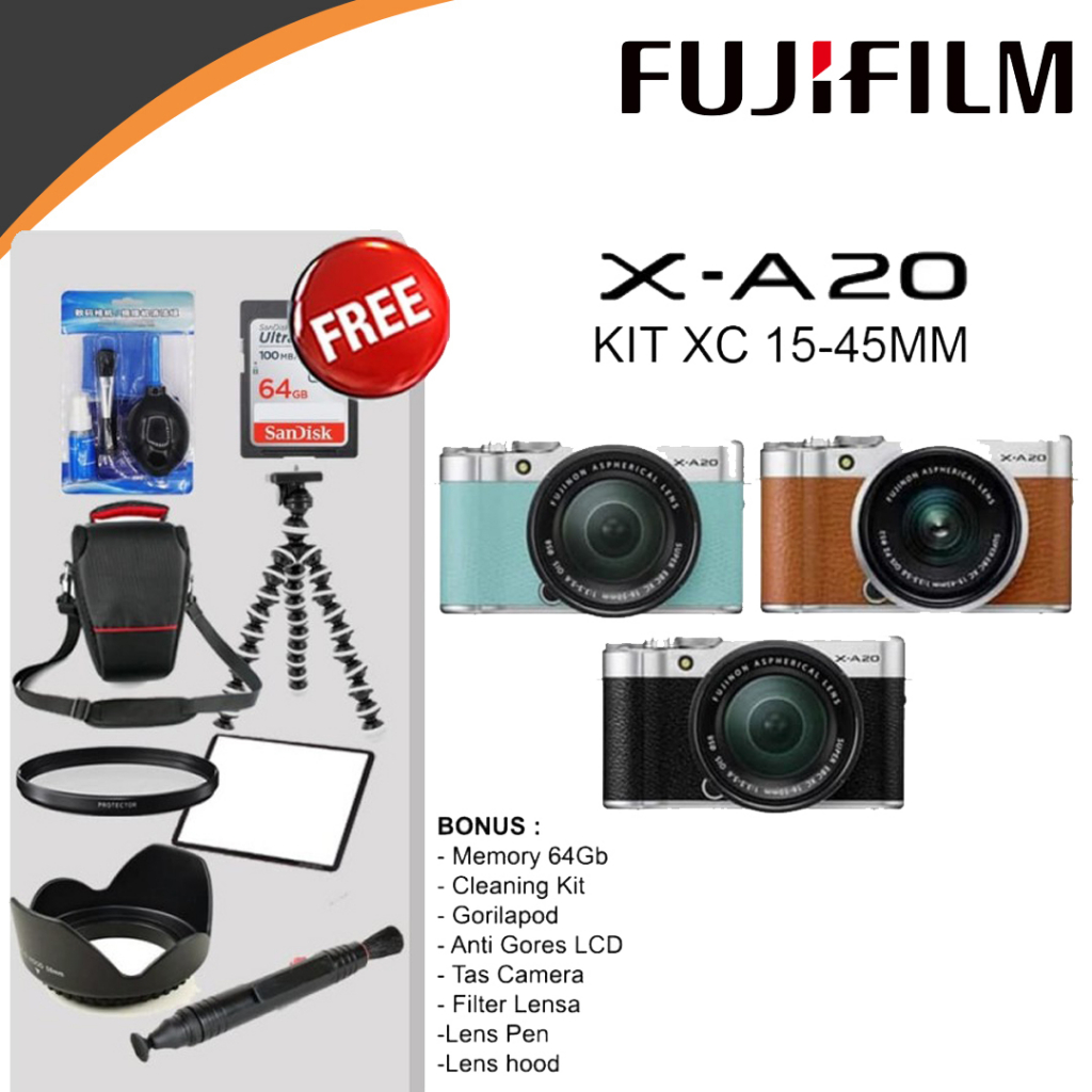 Jual FUJIFILM X-A20 KIT XC 15-45MM - FUJI XA20 XA 20 FUJI FILM XA10 ...