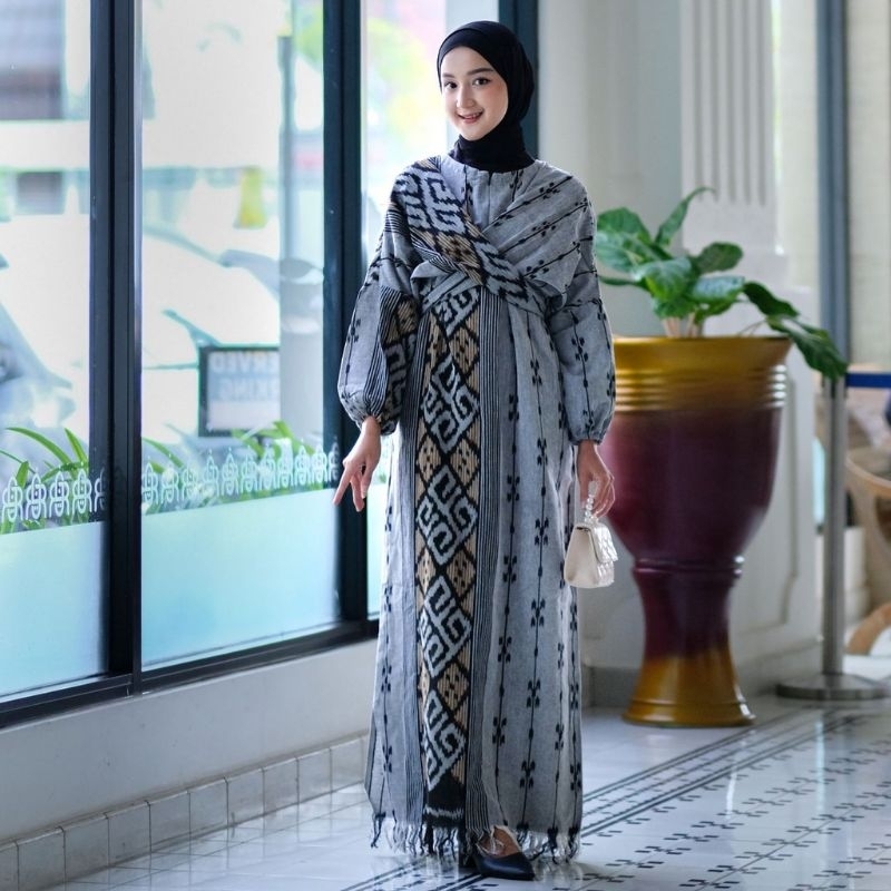 Jual GAMIS TENUN CLARA DAN RANIA - Dress Rania Tenun - Gamis Rania ...