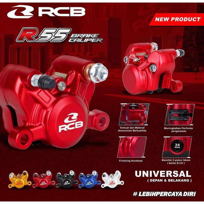 Jual Kaliper RCB Tipe R55 2 Piston Universal (Bisa Depan / Belakang ...