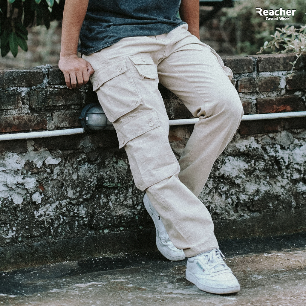 Jual Reacher - Cargo pants - MONTEREY - premium black cargo pants ...