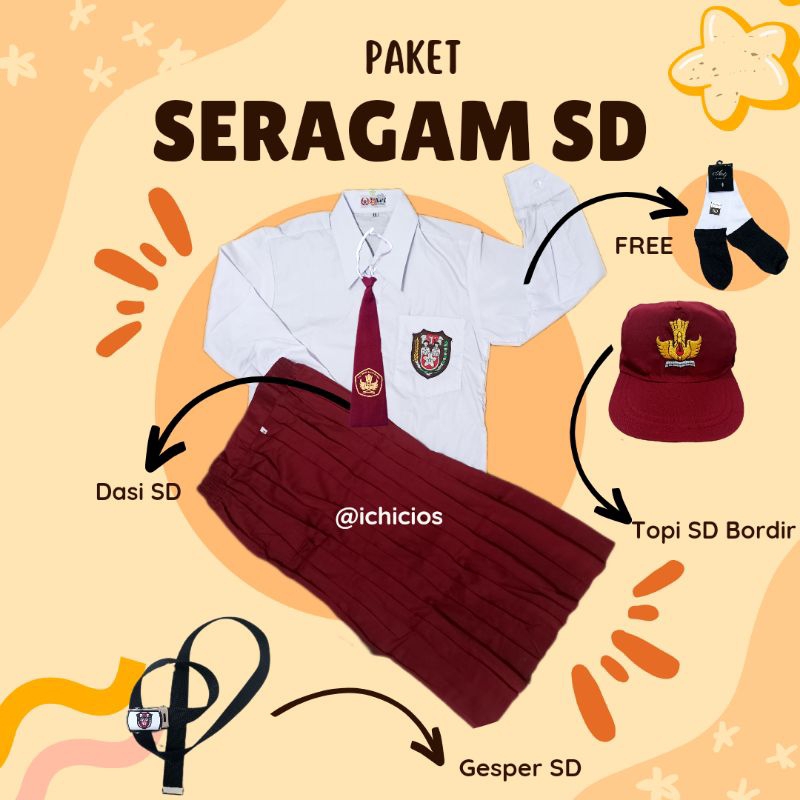 Jual Seragam SD anak perempuan muslim murah // paket seragam anak ...