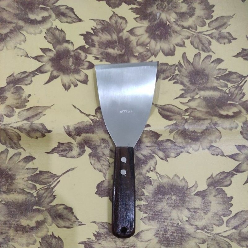 Jual spatula stainless anti karat untuk roti bakar /spatula bengkok ...