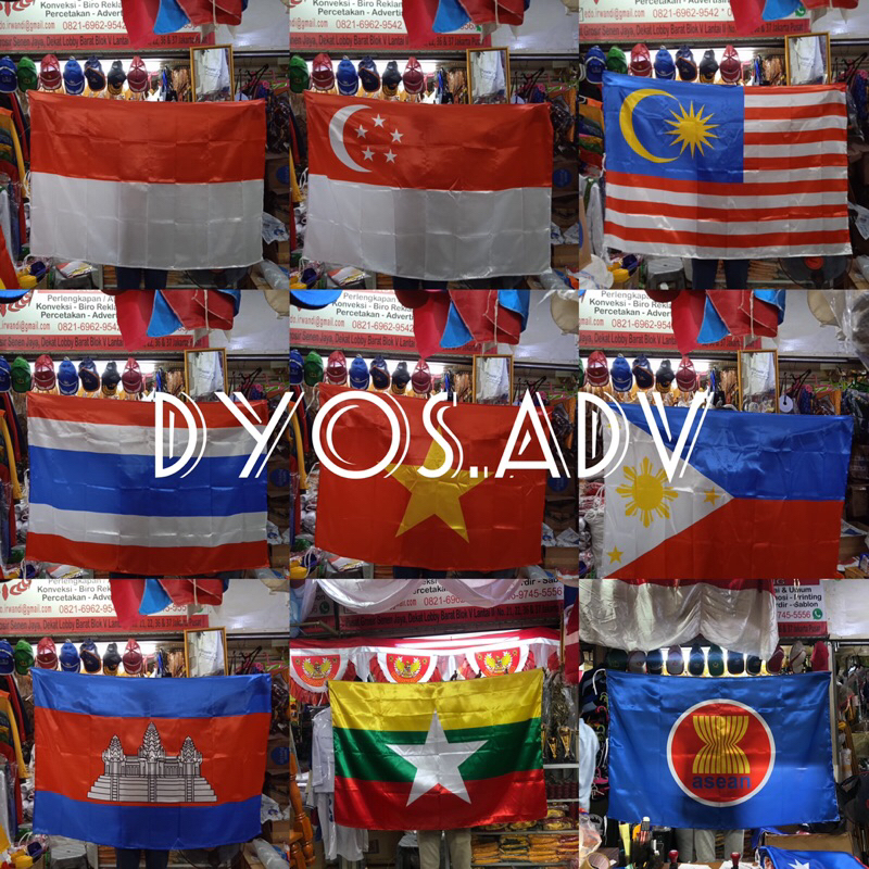 Jual Bendera Negara Anggota ASEAN 100x150 cm | Shopee Indonesia