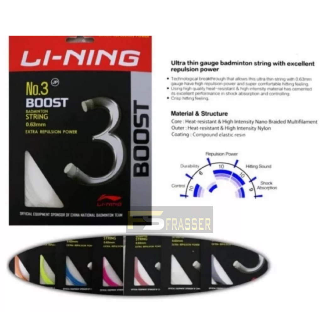 Jual Senar Bulutangkis Raket Badminton Li Ning Lining no 3 Boost Sn ...