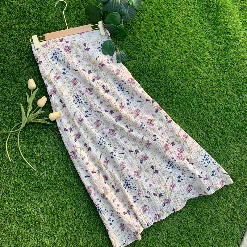 Jual FLORAL SKIRT PANJANG 100 (2) /rok panjang korea/rok bunga ...