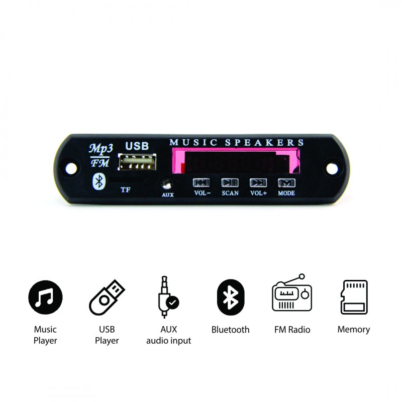 Jual PROMO Modul Mp3 Player 12V Bluetooth, USB untuk speaker FREE ...