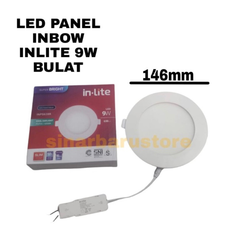 Jual Lampu LED Panel Inbow INLITE 9 Watt Putih | Shopee Indonesia