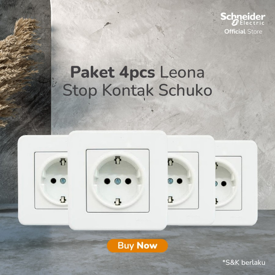 Jual Bundle 4pcs - Schneider Electric Leona stop kontak schuko ...