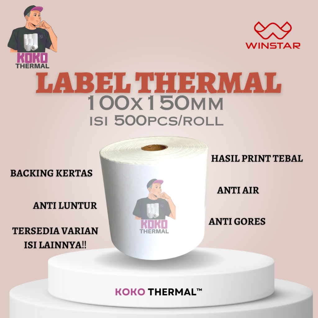 Jual Winstar Label Stiker Thermal 100x150 mm 10x15cm 500pcs | Shopee ...