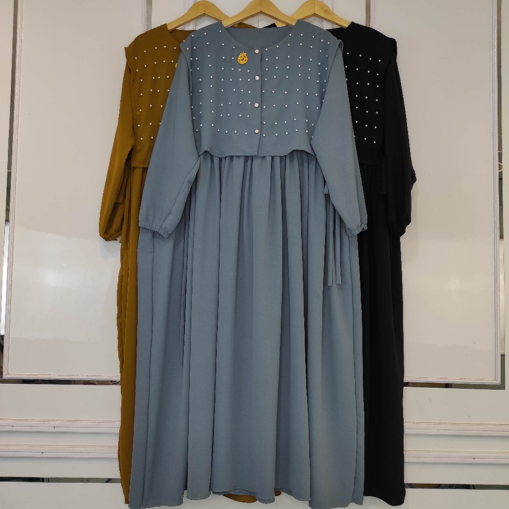 Jual QUEENA DRESS | Gamis Payet Jumbo LD 140cm Crinkle Airflow | Shopee ...