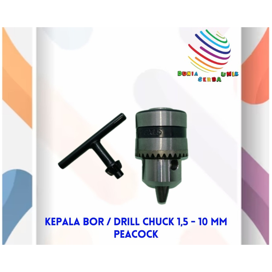 Jual KEPALA BOR / DRILL CHUCK 1,5 - 10 MM PEACOCK | Shopee Indonesia