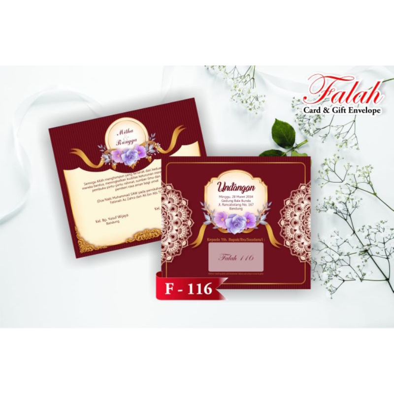 Jual UNDANGAN FALAH 116 UNDANGAN PERNIKAHAN MEWAH ELEGAN UNDANGAN ...