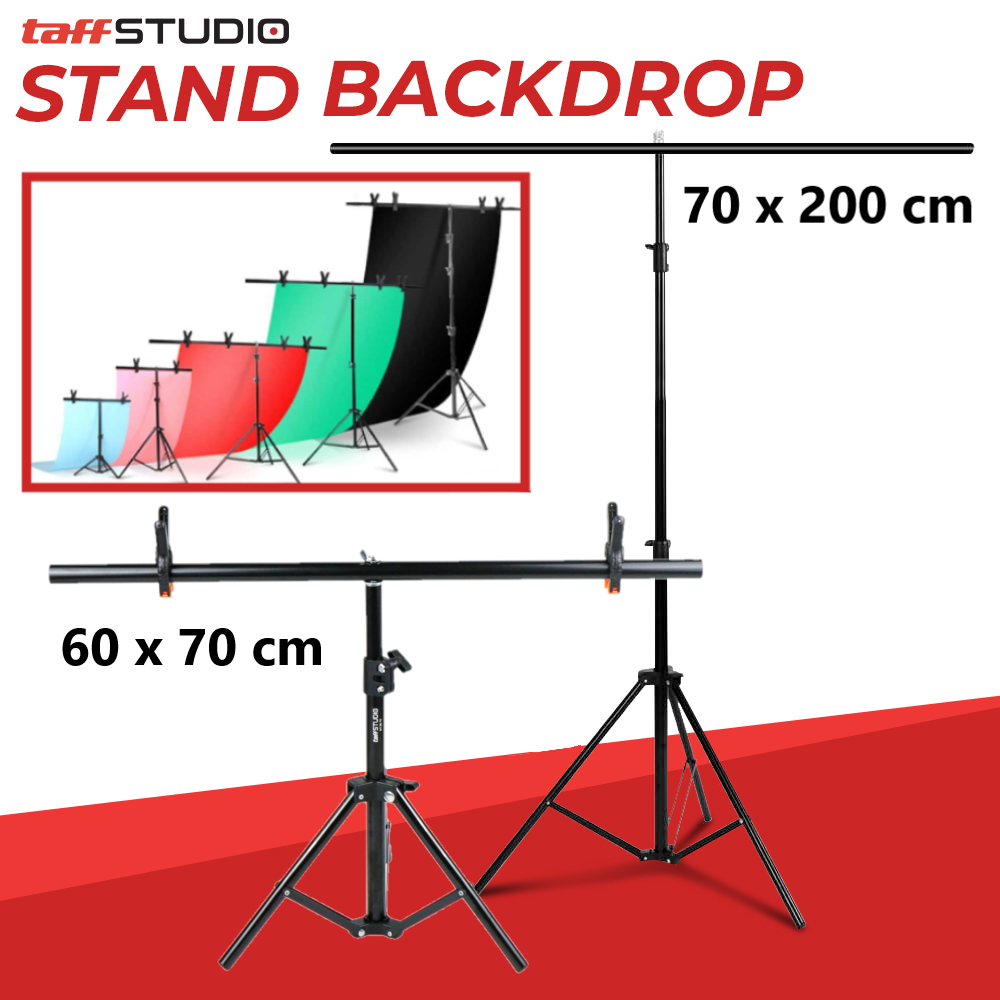 Jual TaffSTUDIO Stand Background Backdrop Photography T-Shape with 2 ...