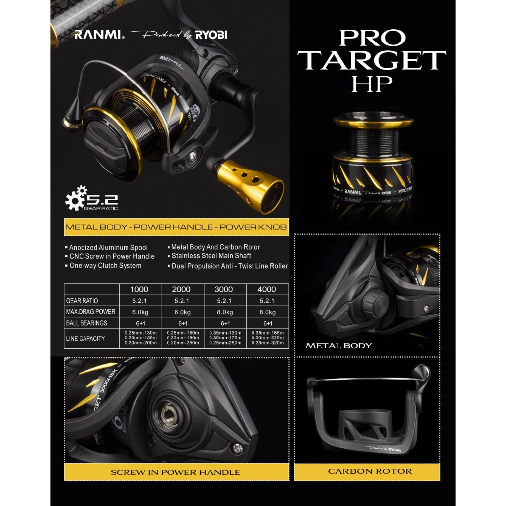 Jual Reel SPINNING RYOBI RANMI PRO TARGET HP (METAL BODY) | Shopee Indonesia