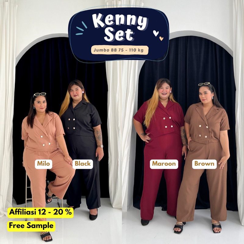 Jual MOKMOK - Kenny Set | Setelan Atas Bawah Jumbo Bigsize Big Size | Shopee Indonesia