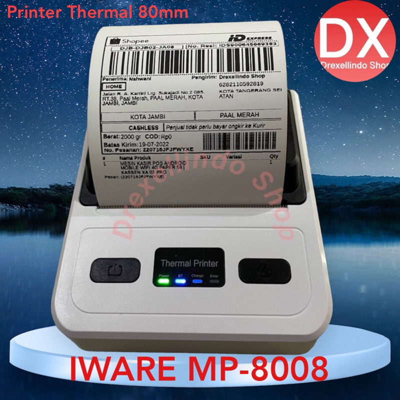 Jual Printer Thermal 80mm IWARE MP-8008 / MP8008 USB BLUETOOTH | Shopee ...